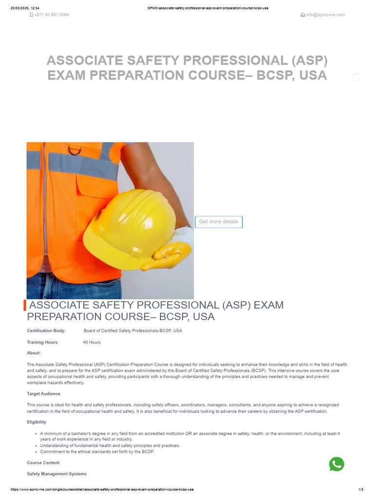 SPMC-associate-safety-professional-asp-exam-preparation-course-bcsp-usa ...