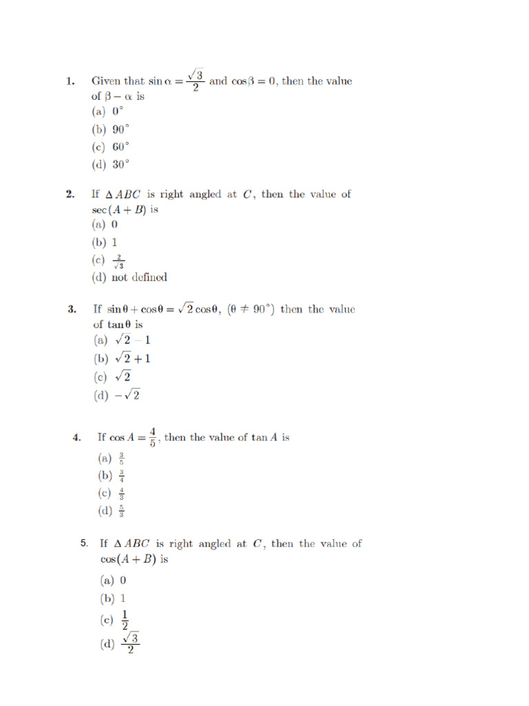 Trignometry | PDF