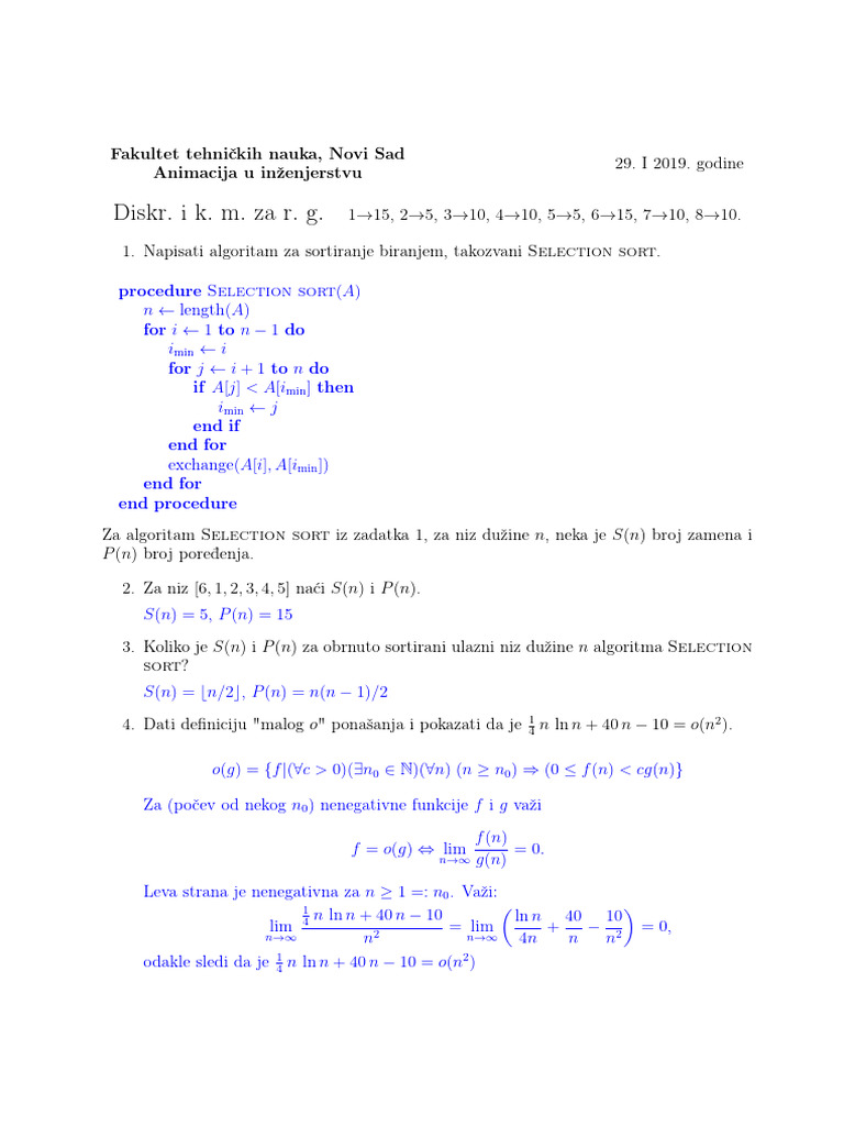 Anim DiKMzRG Jan 2019 Resenja | PDF