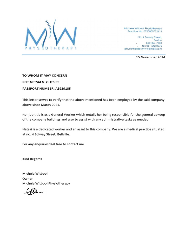 Letter for vfs application | PDF