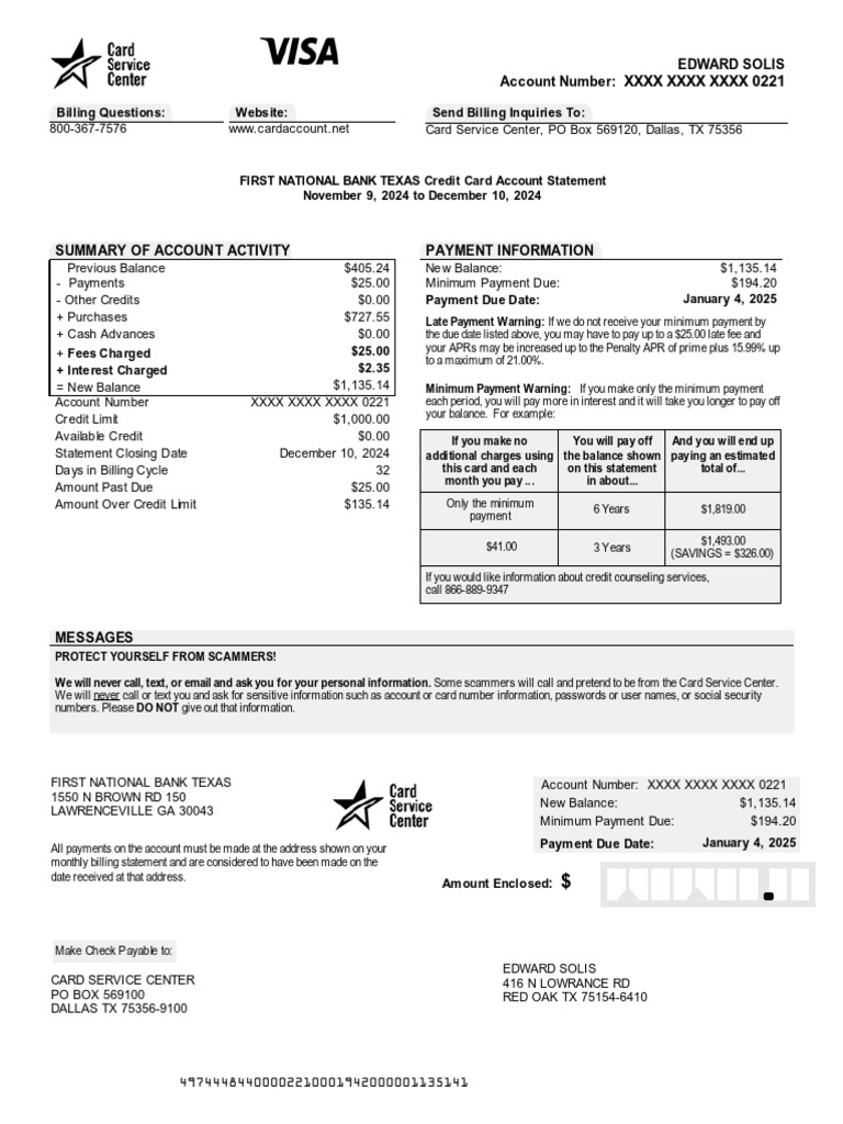 CC Statement | PDF | Credit Card | Interest