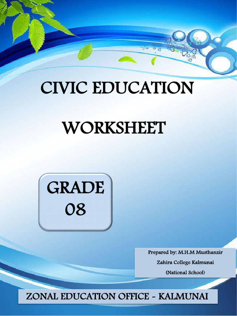 Grade 8 Civics Worksheet: Public Services | PDF | Drought | Rain