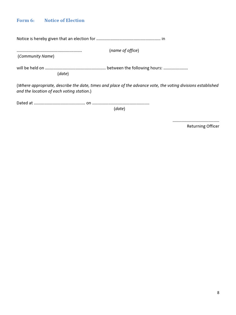 Elections Form 6 0 | PDF