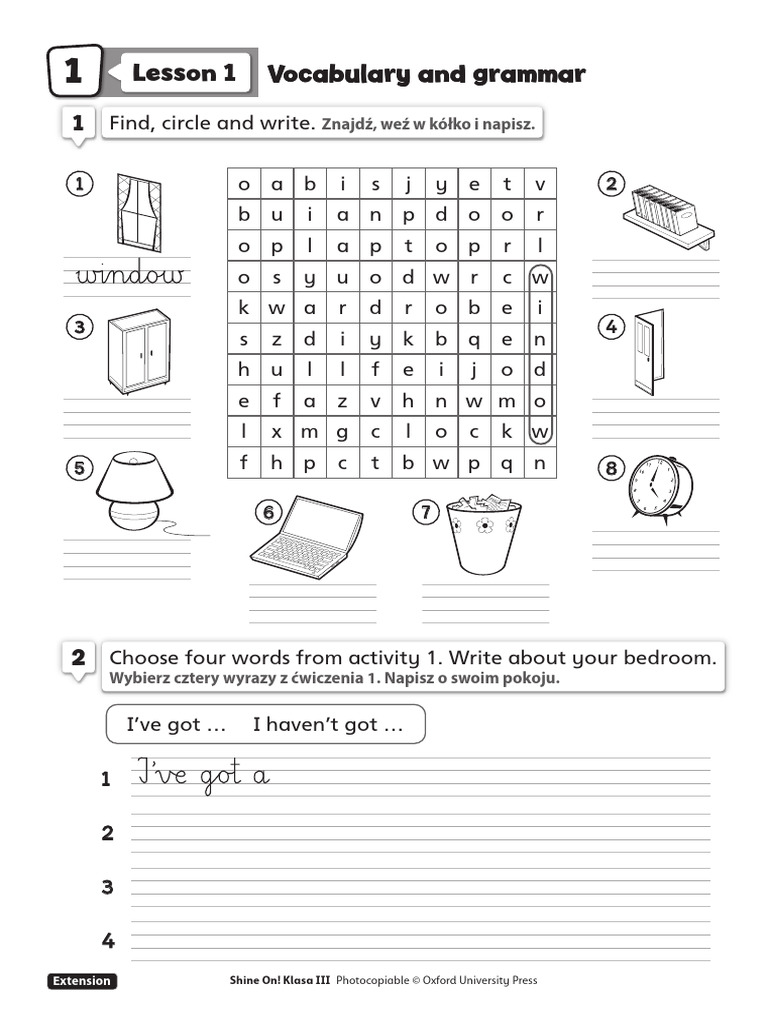 01 Vocab & Gram Wkshts Lesson 1 6 | PDF