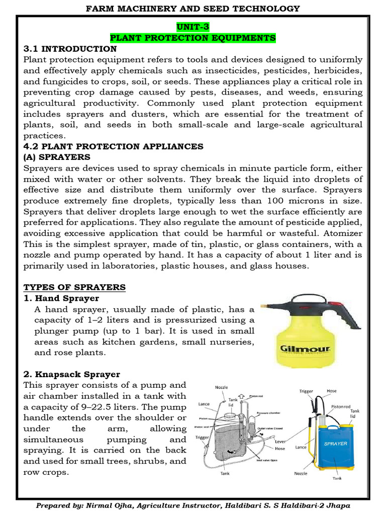 Plant Protection Equipment | PDF | Agriculture