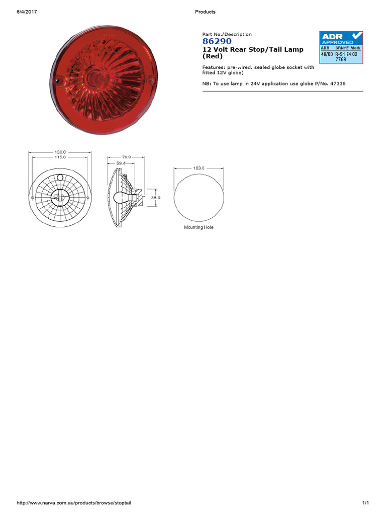 Stop - Tail - Products - Narva | PDF