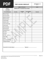 First Aid Box Inspection Template | PDF | First Aid