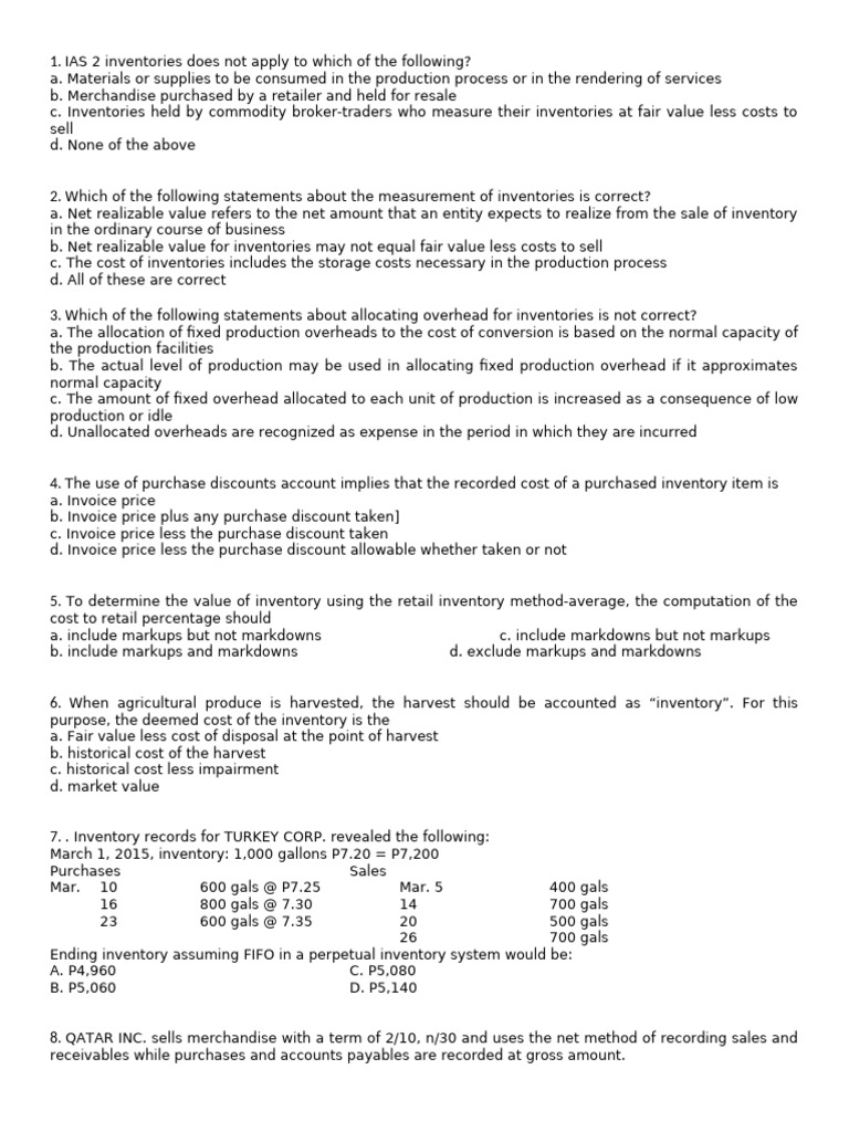 Inventory | PDF | Inventory | Value (Economics)