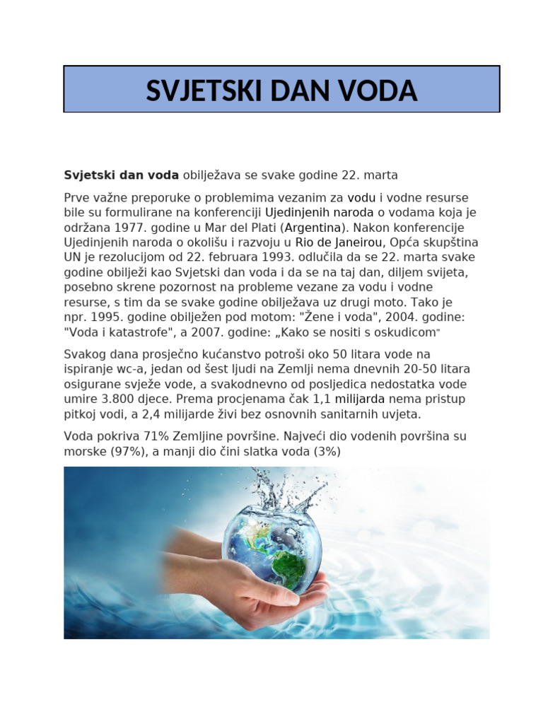 Svjetski dan voda | PDF