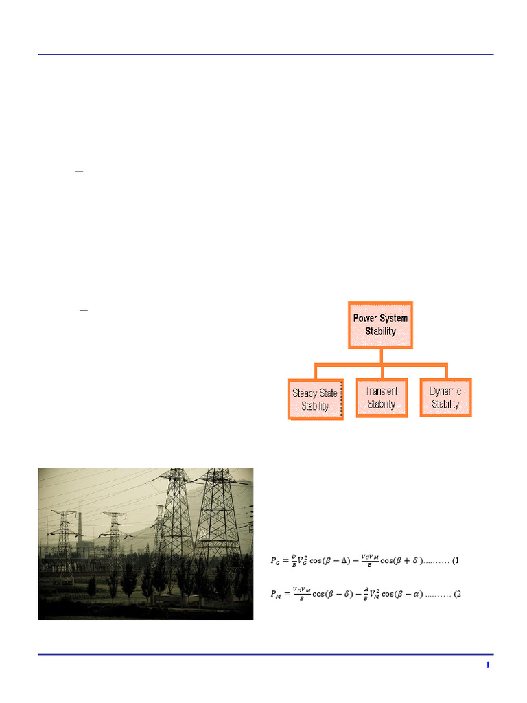 Power System Stability Review | PDF | Steady State | Mechanical Engineering