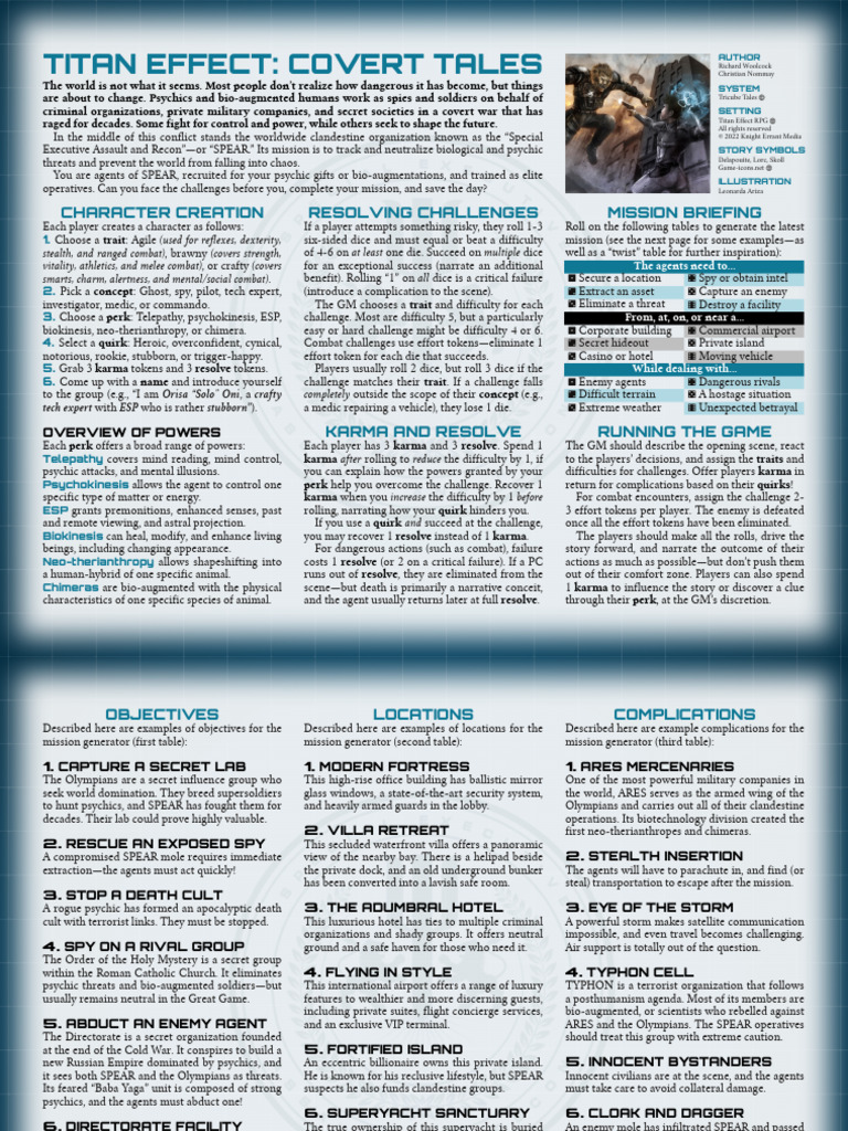 Titan Effect Covert Tales | PDF