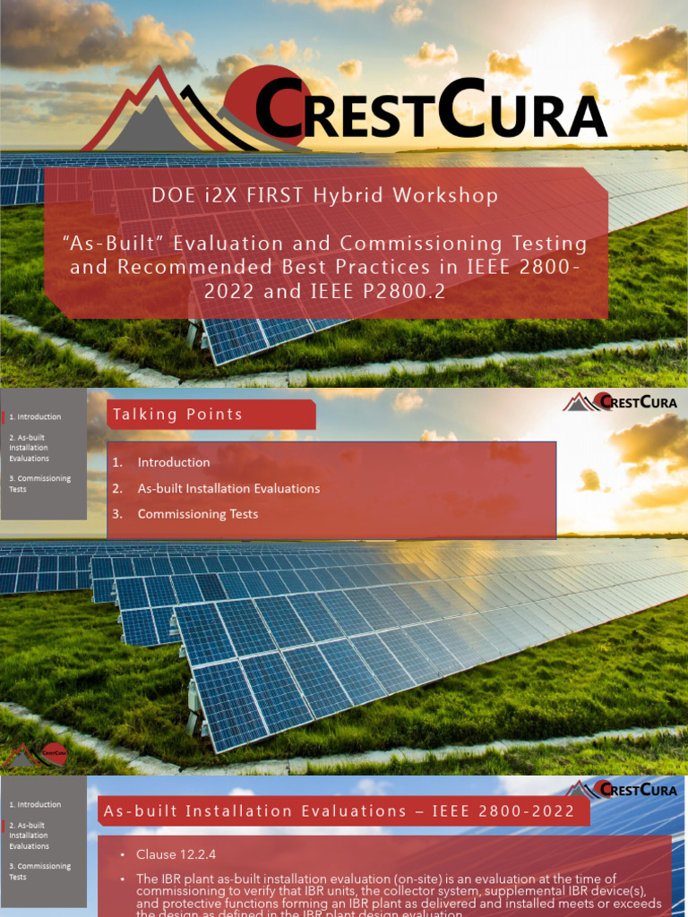 MASTER - Session 4 - CrestCura ESIG WG4 FIN | PDF | Verification And Validation | Ac Power