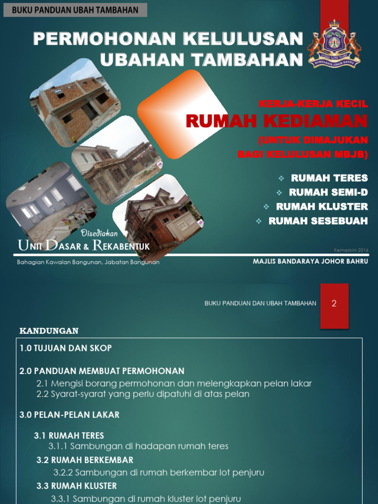 Panduan Permohonan Ubahsuai Rumah MBJB | PDF