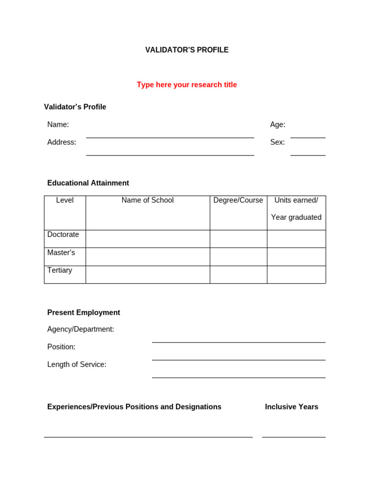 Validators Profile | PDF