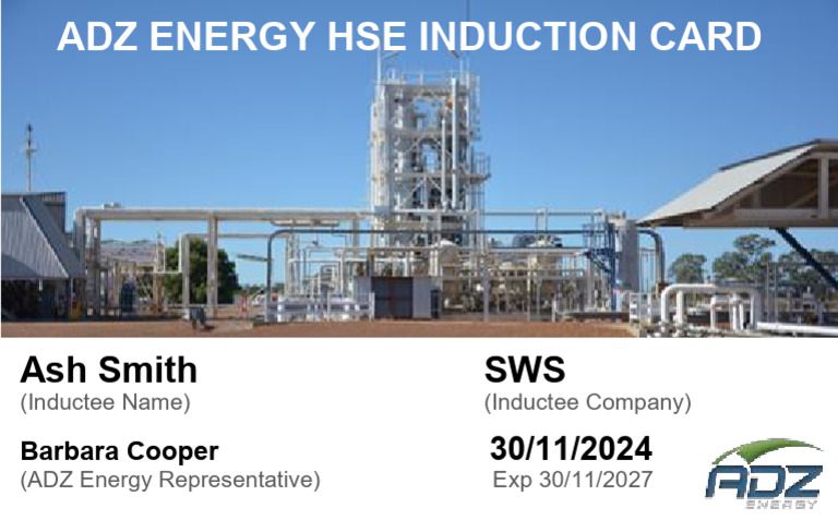 ADZ Energy Induction Card - Ash Smith | PDF