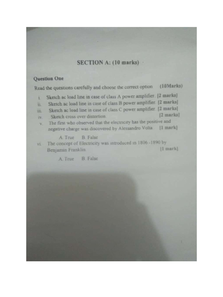 Electronics Exam Questions | PDF