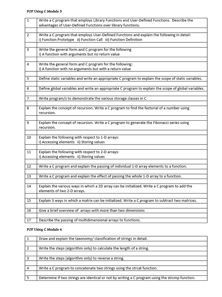 POP Using C Module 3 and 4_New | PDF