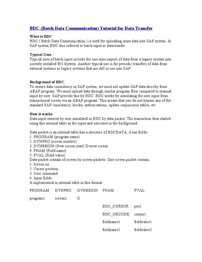 BDC (Batch Data Communication) Tutorial For Data Transfer | PDF | Computer Architecture ...