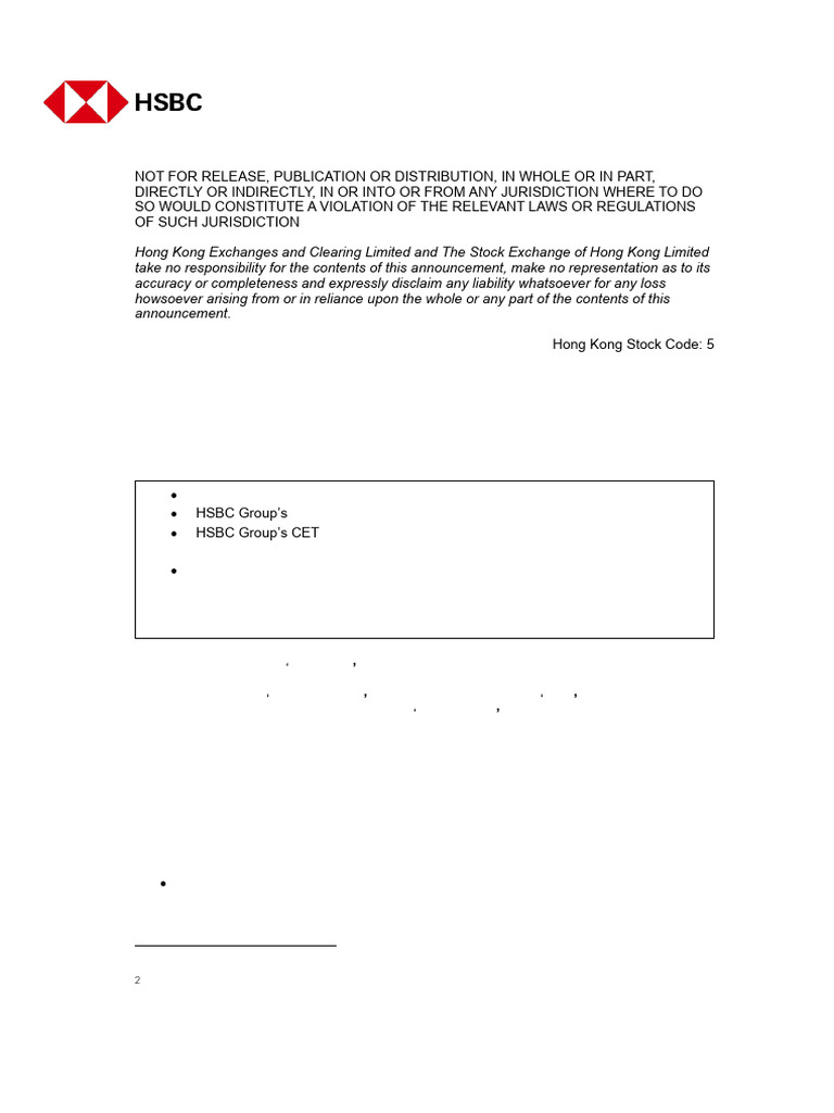 HSBC Canada Sold to RBC for CA$13.5bn | PDF | Dividend | Hsbc