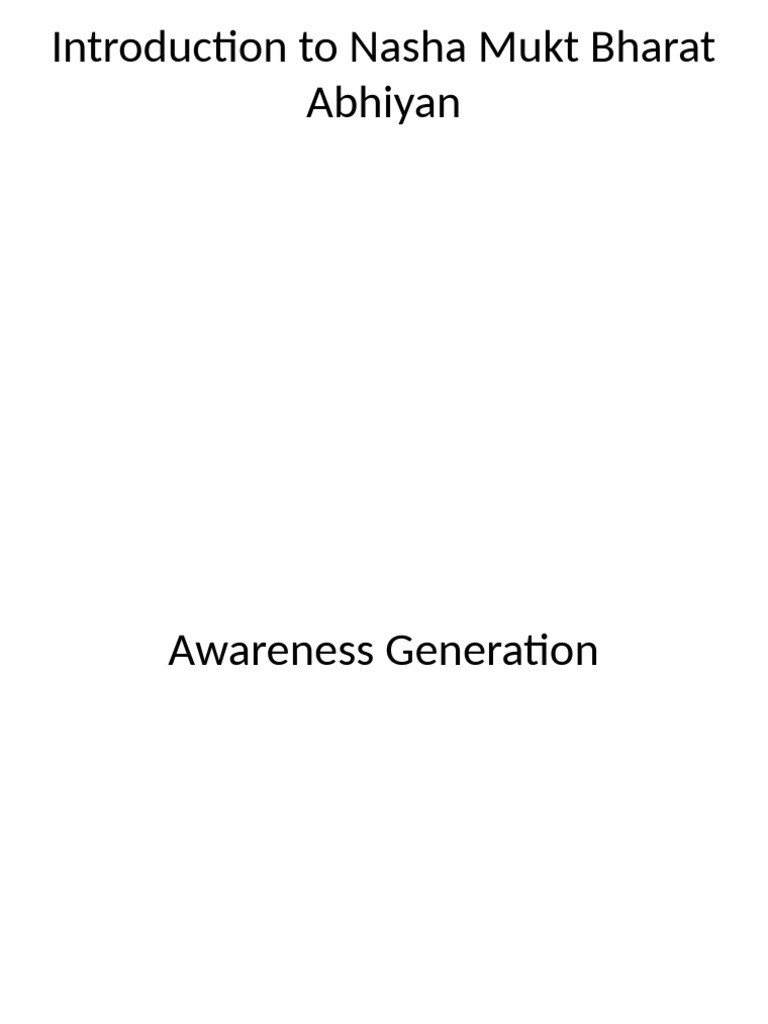 Nasha Mukt Bharat Abhiyan Overview | PDF