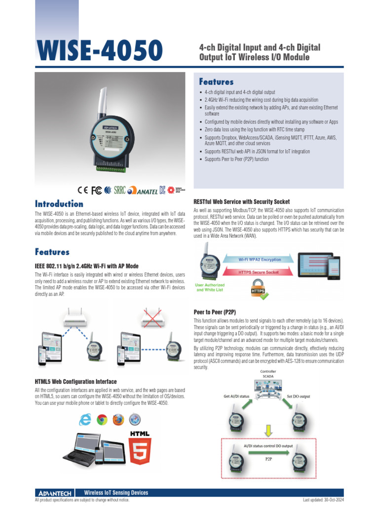 WISE-4050 | PDF | Wi Fi | Computer Network