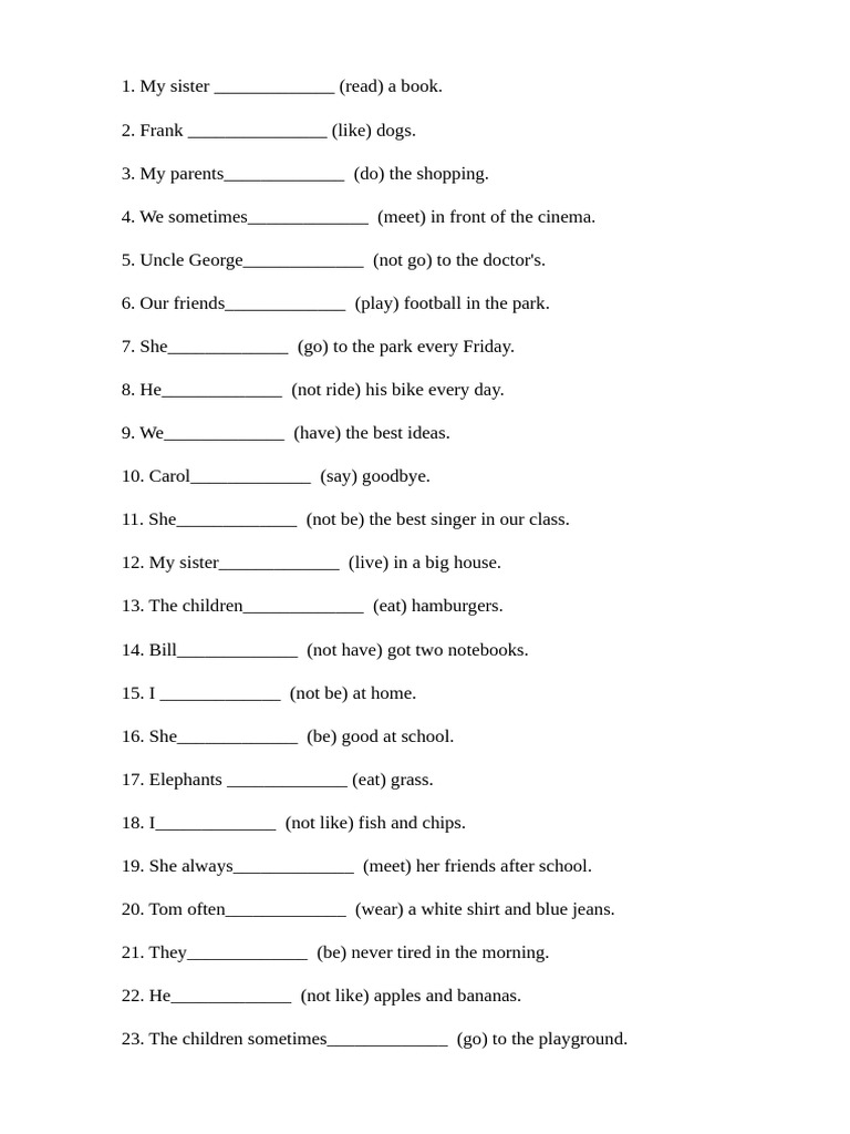 English Verb Conjugation Exercises | PDF