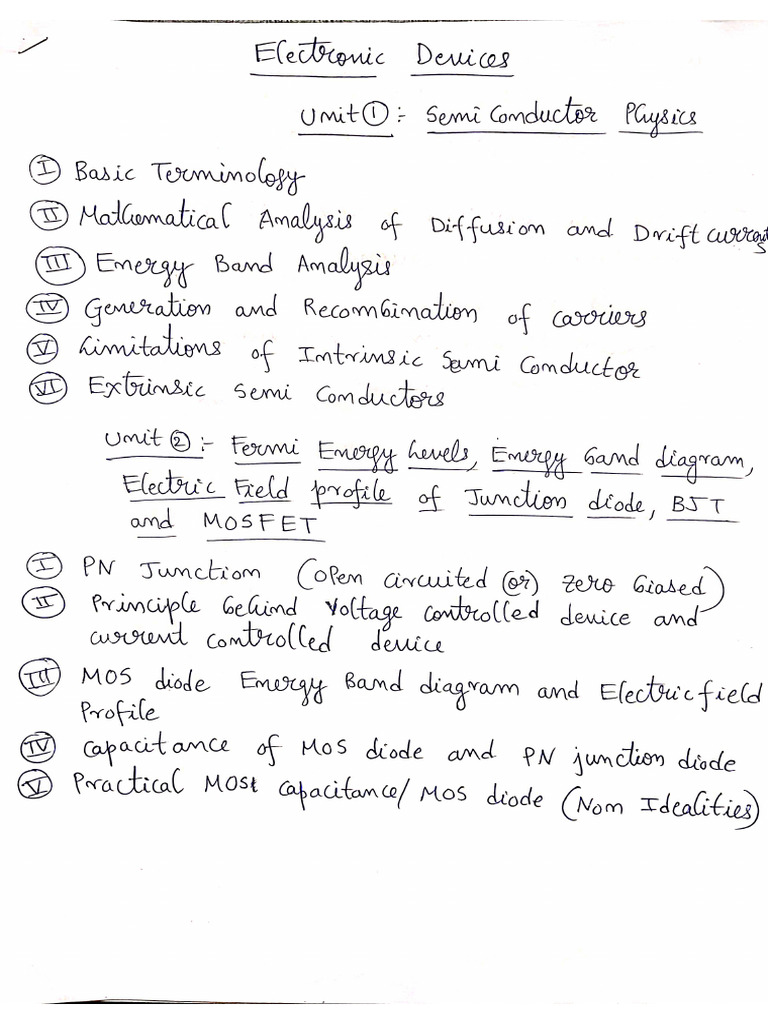 Edc Short Notes | PDF