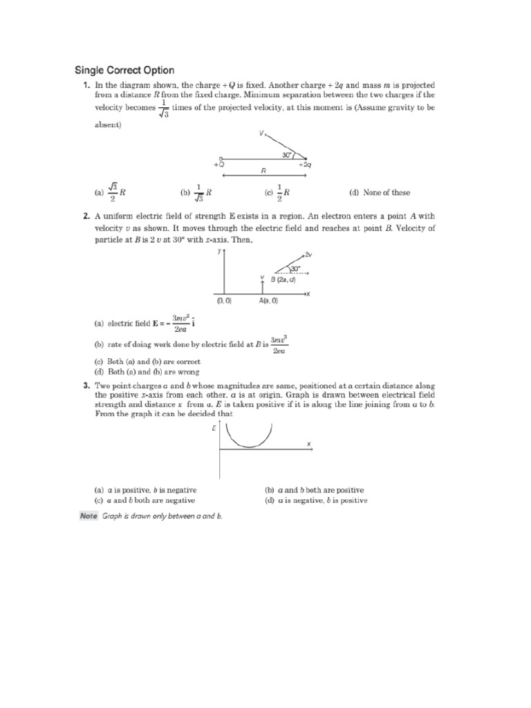 ELECTROSTATICS - QUESTIONS | PDF