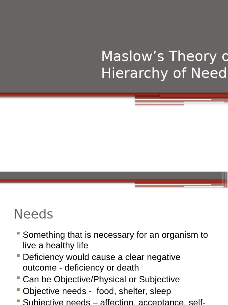 5.-Maslows | PDF | Popular Psychology | Behavior Modification