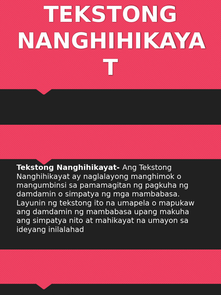 Tekstong Nanghihikayat | PDF