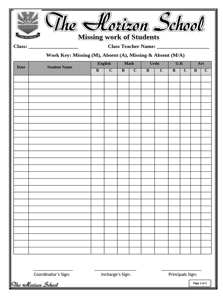 Absentees Form for Student Records | PDF