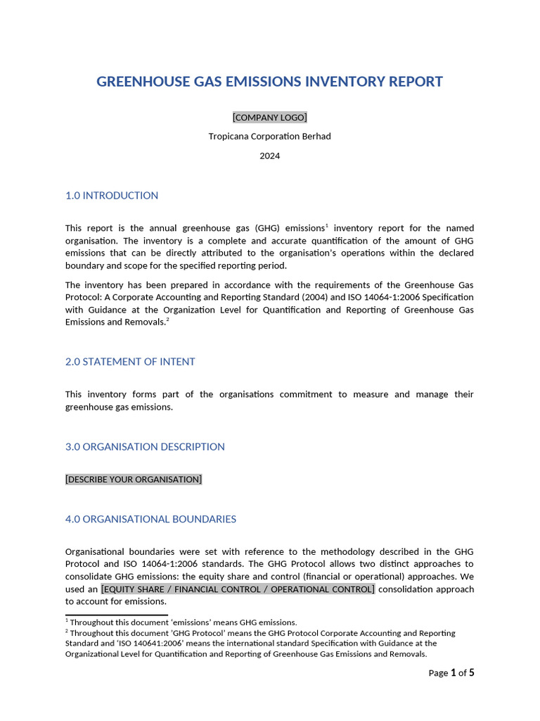 GHG Inventory Report (5) | PDF | Greenhouse Gas | Air Pollution