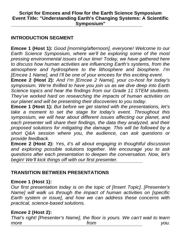 Peta Script For Symposium | PDF | Earth Sciences
