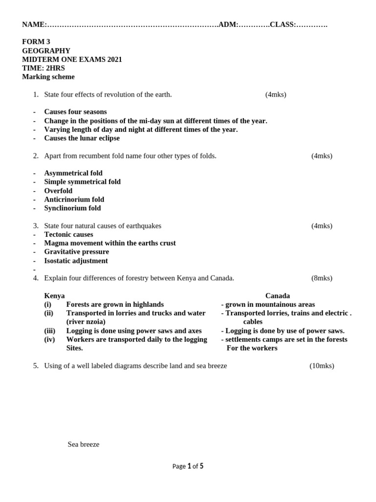 Geography Exam Guide | PDF | Precipitation | Water