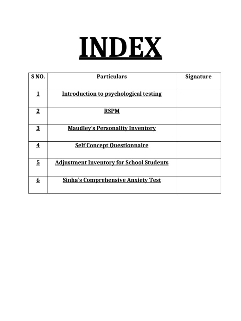 Index For Practicals | PDF