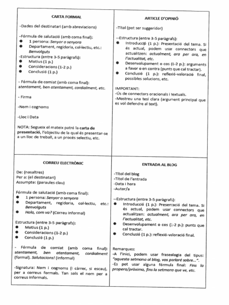 Valencià C2-RESUM TIPOLOGIA TEXTUAL | PDF