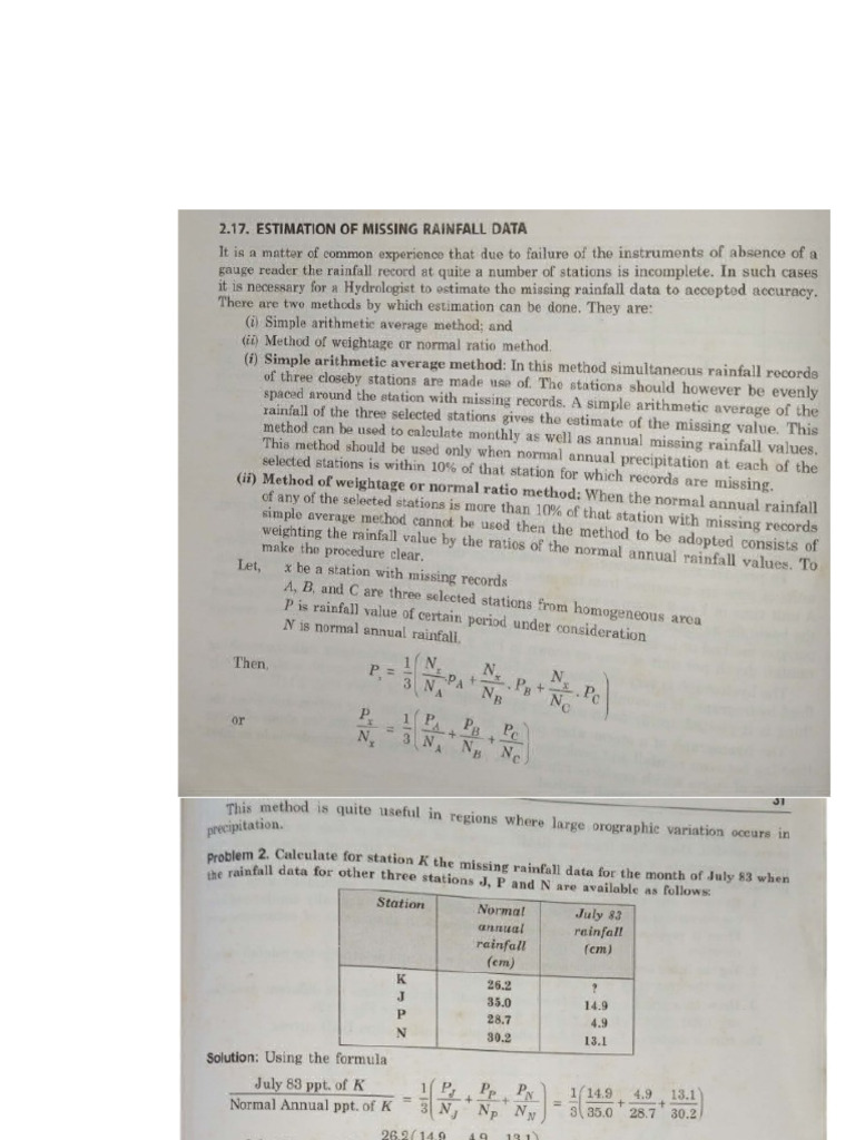 Lecture Missing Precipitation Data 2024 | PDF
