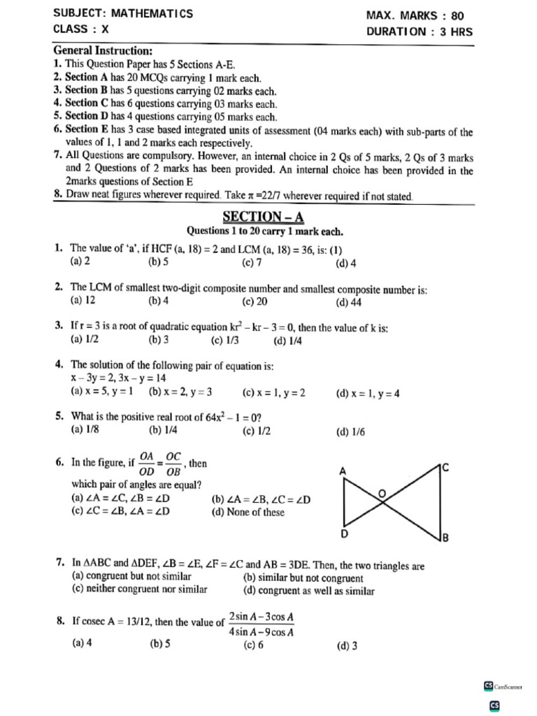 10Preboard paper-2 math | PDF