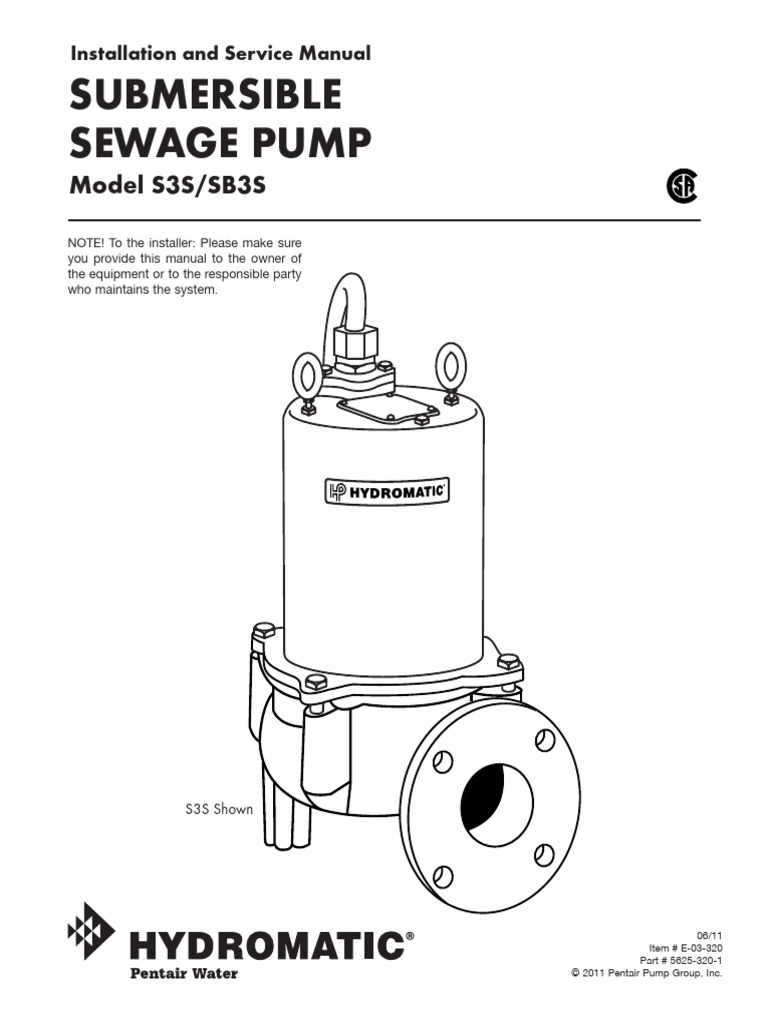Hydromatic s3s | PDF | Pump | Electric Motor