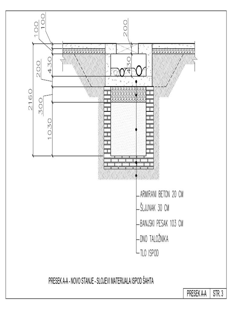 20250219 Novo Stanje - Presek a-A - Slojevi Ispod [Prava Dubina] | PDF