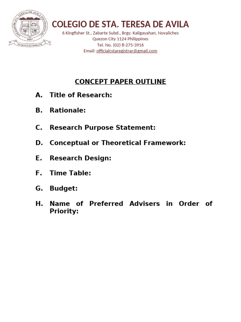 Concept Paper Outline | PDF