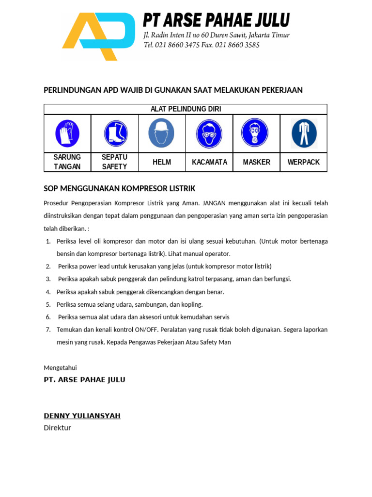 Sop Kompresor Arse | PDF
