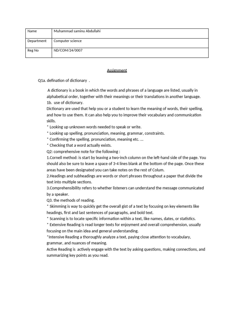 Assignment GNS 101 | PDF