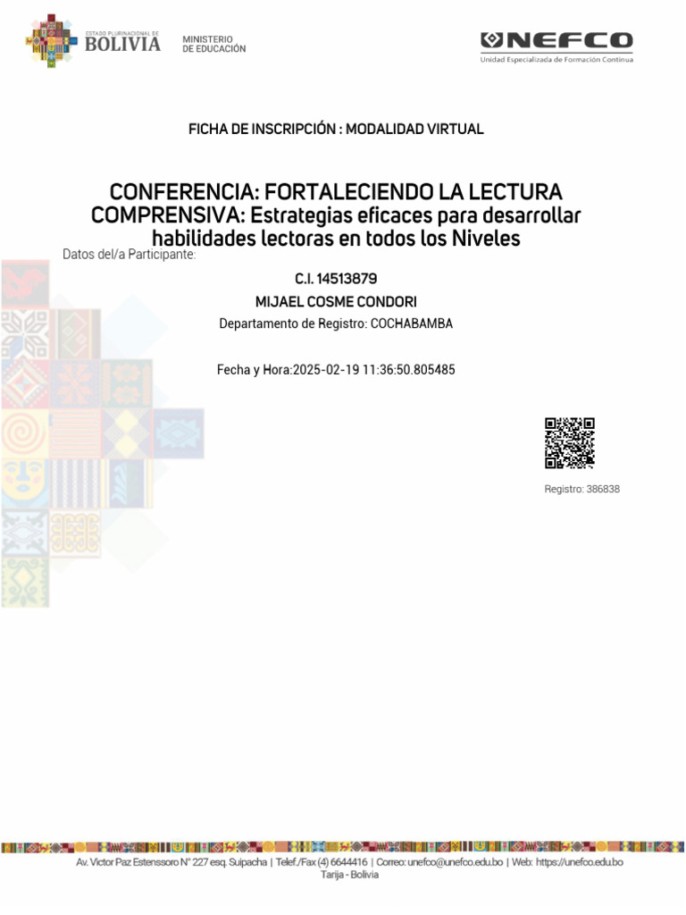 Ficha de Registro Conf | PDF