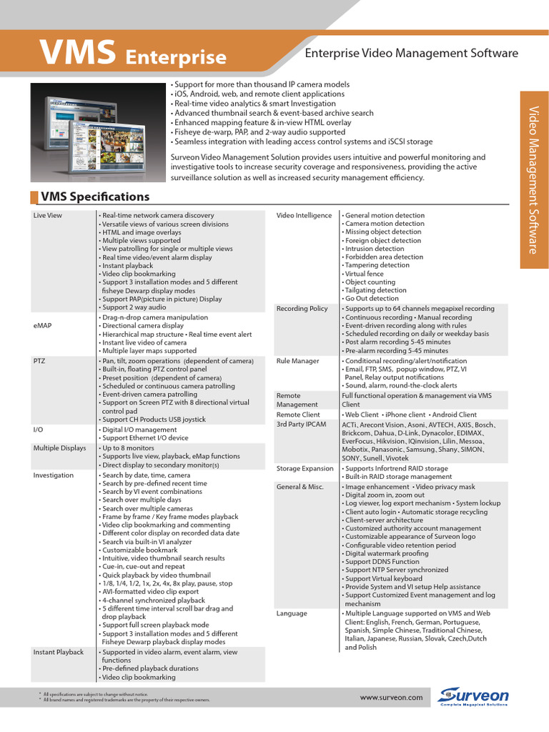 VMS Enterprise En | PDF | Camera | Video
