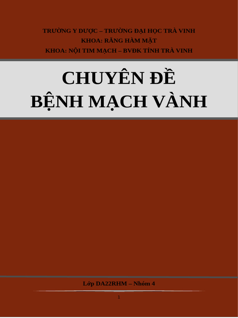 Chuyên Đề Bệnh Mạch Vành | PDF