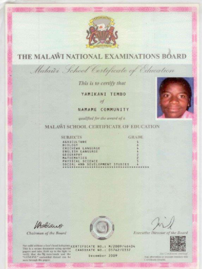 MSCE Yamikani Tembo | PDF