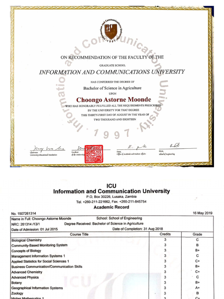 BSc Cert_Transcript | PDF