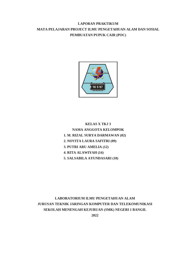 Laporan Project IPAS Kelompok 6 (X TKJ 3) | PDF
