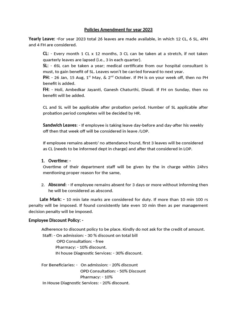 HR Policies | PDF